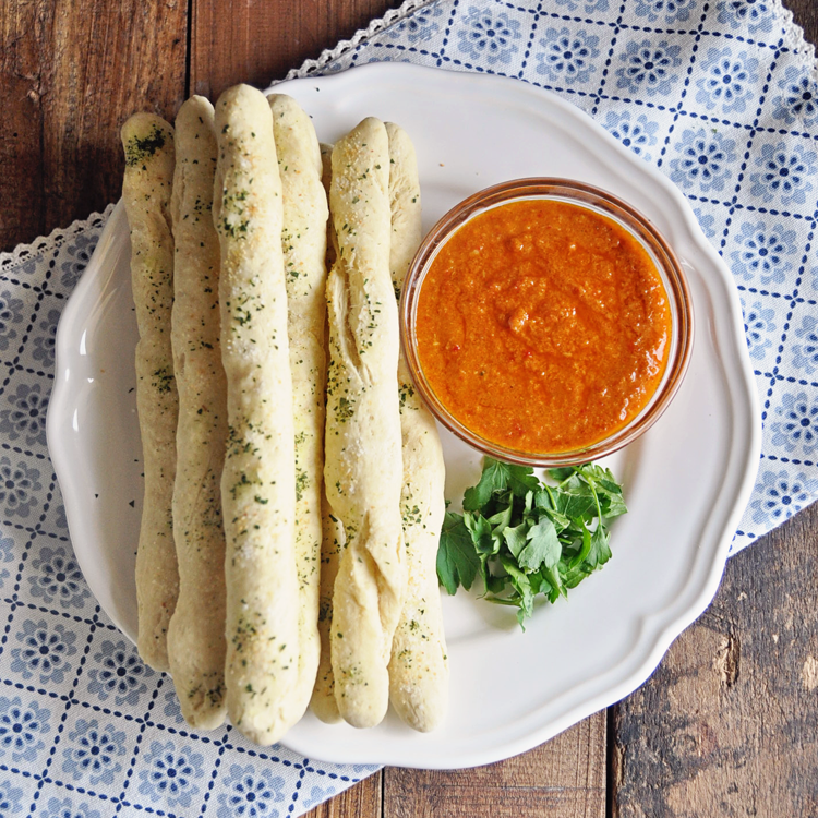 Homemade Garlic Breadsticks with Mojo Picon Sauce - Spain on a Fork