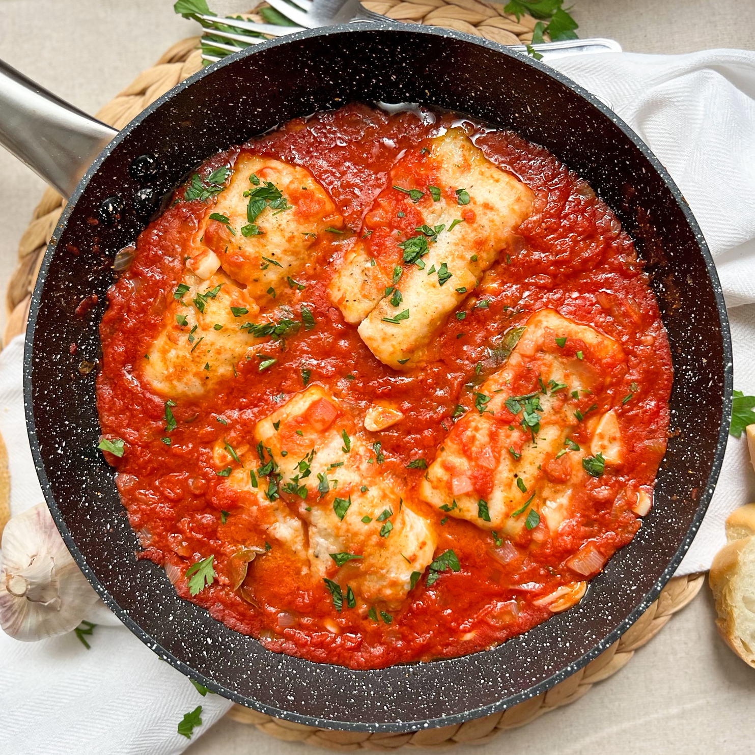 Cod with Tomato Sauce Bacalao con Tomate