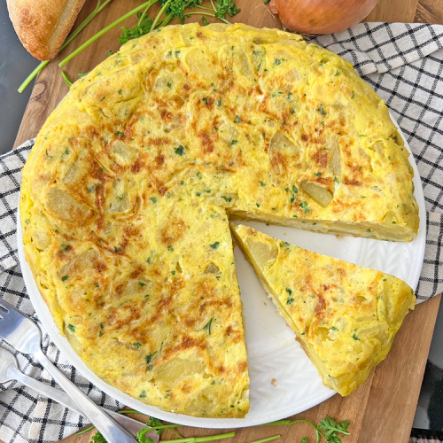 Spanish Omelette with Cheese Tortilla de Patatas con Queso